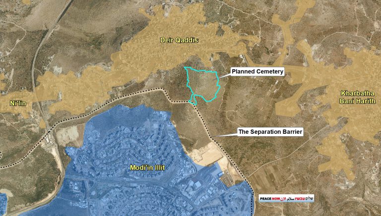 A Plan for a Cemetery for Settlers near Modi'in Illit - Peace Now