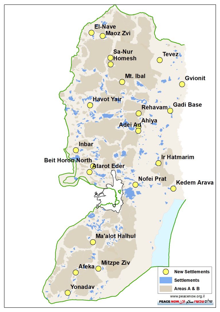 Peace Now The Cabinet Decided on the Establishment of 22 New ...