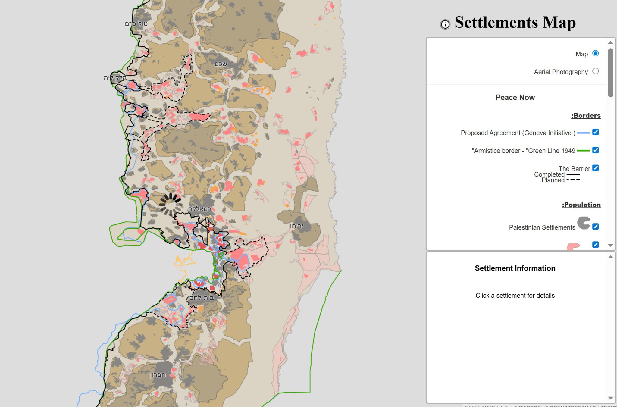 Maps and GIS layers - Peace Now